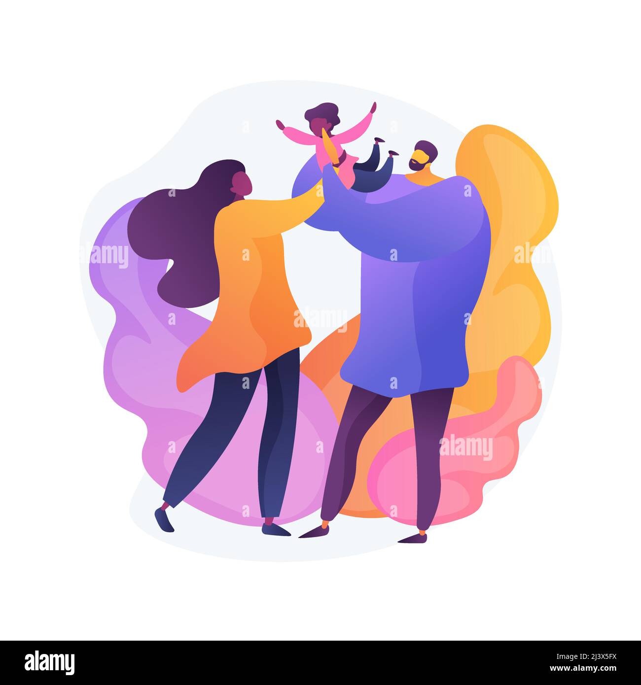 Unmarried parents abstract concept vector illustration. Unmarried ...