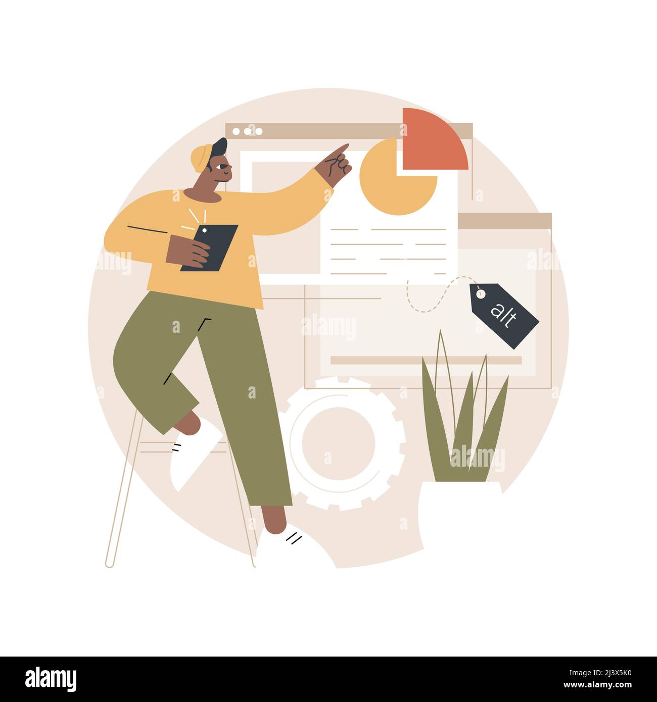 Alt tag optimization abstract concept vector illustration. Website ...