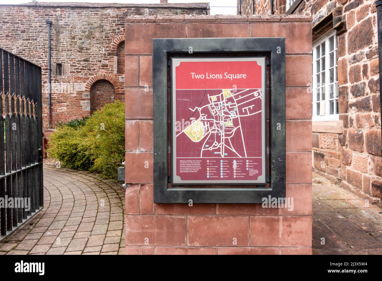 A map of Two Lions Square in Penrith, UK Stock Photo - Alamy