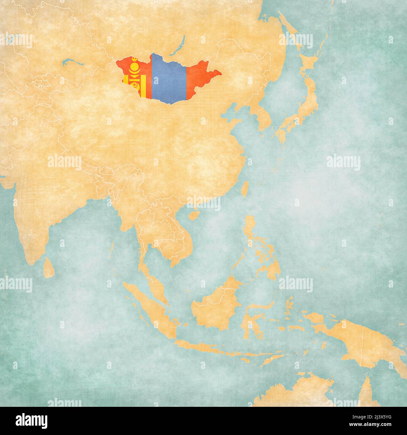 Mongolia On Map South East Asia 377 Asia Map Mongolia Stock Photos