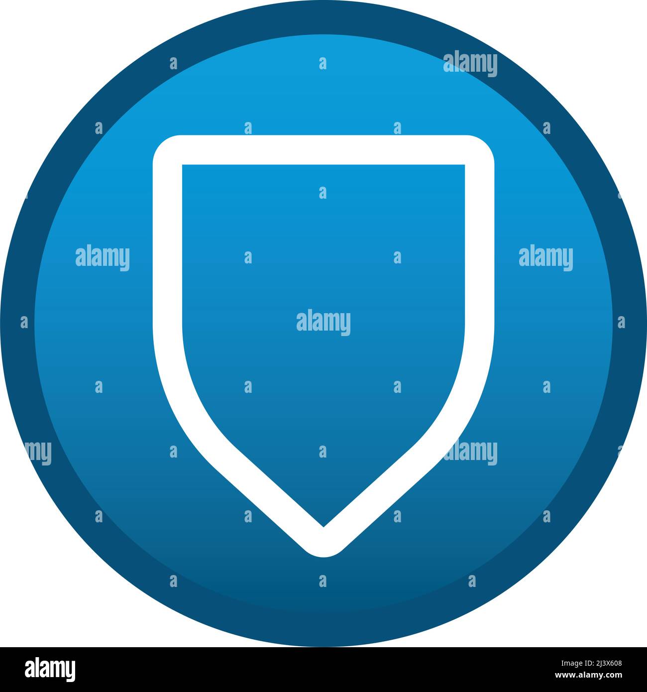Round media shield protection icon on white background - Vector ...