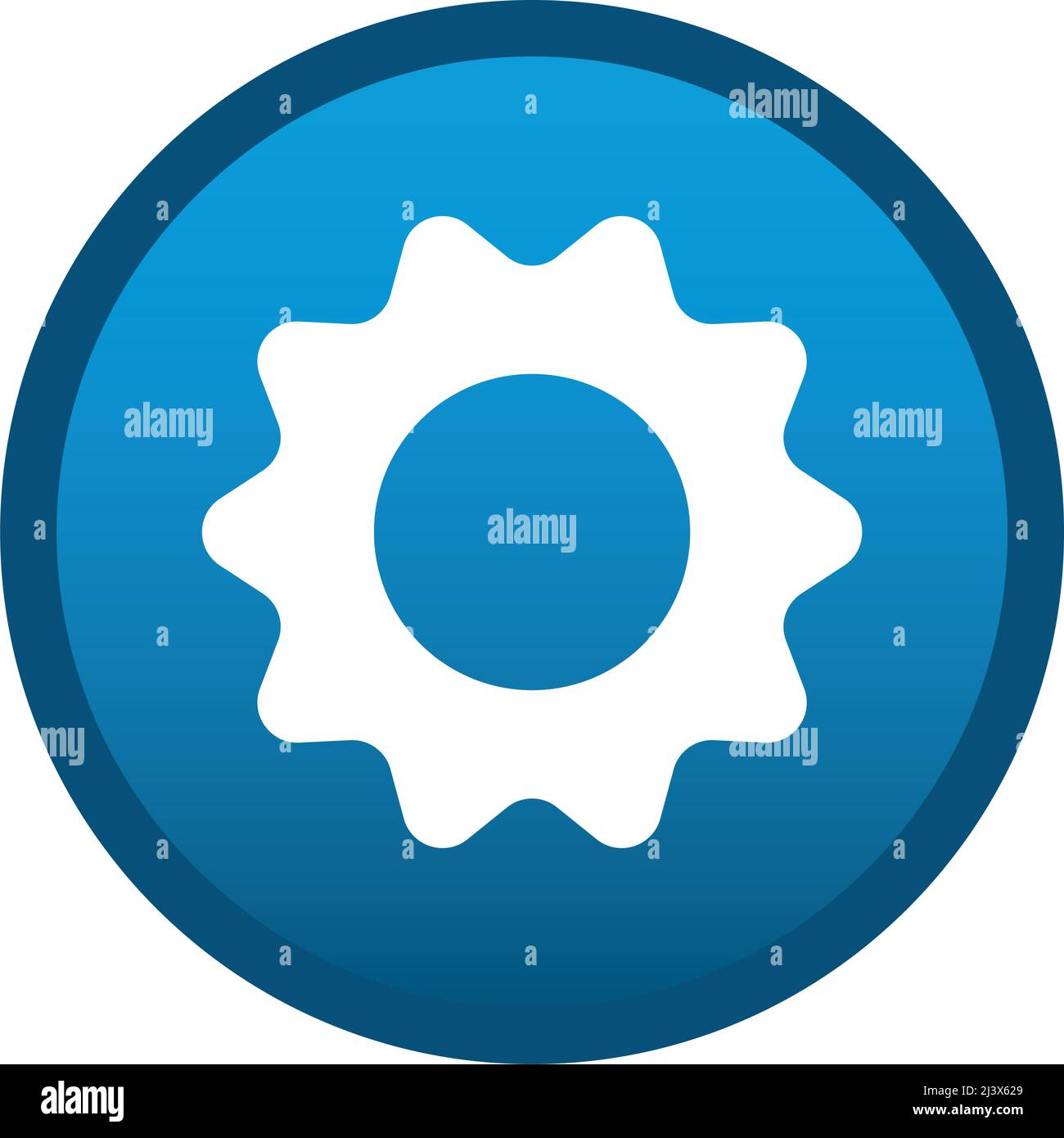 Round media settings icon on white background - Vector illustration ...