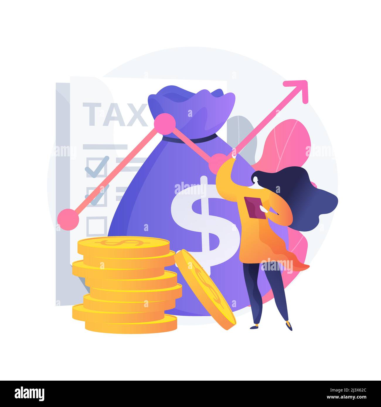 Taxable income abstract concept vector illustration. Taxable earnings ...