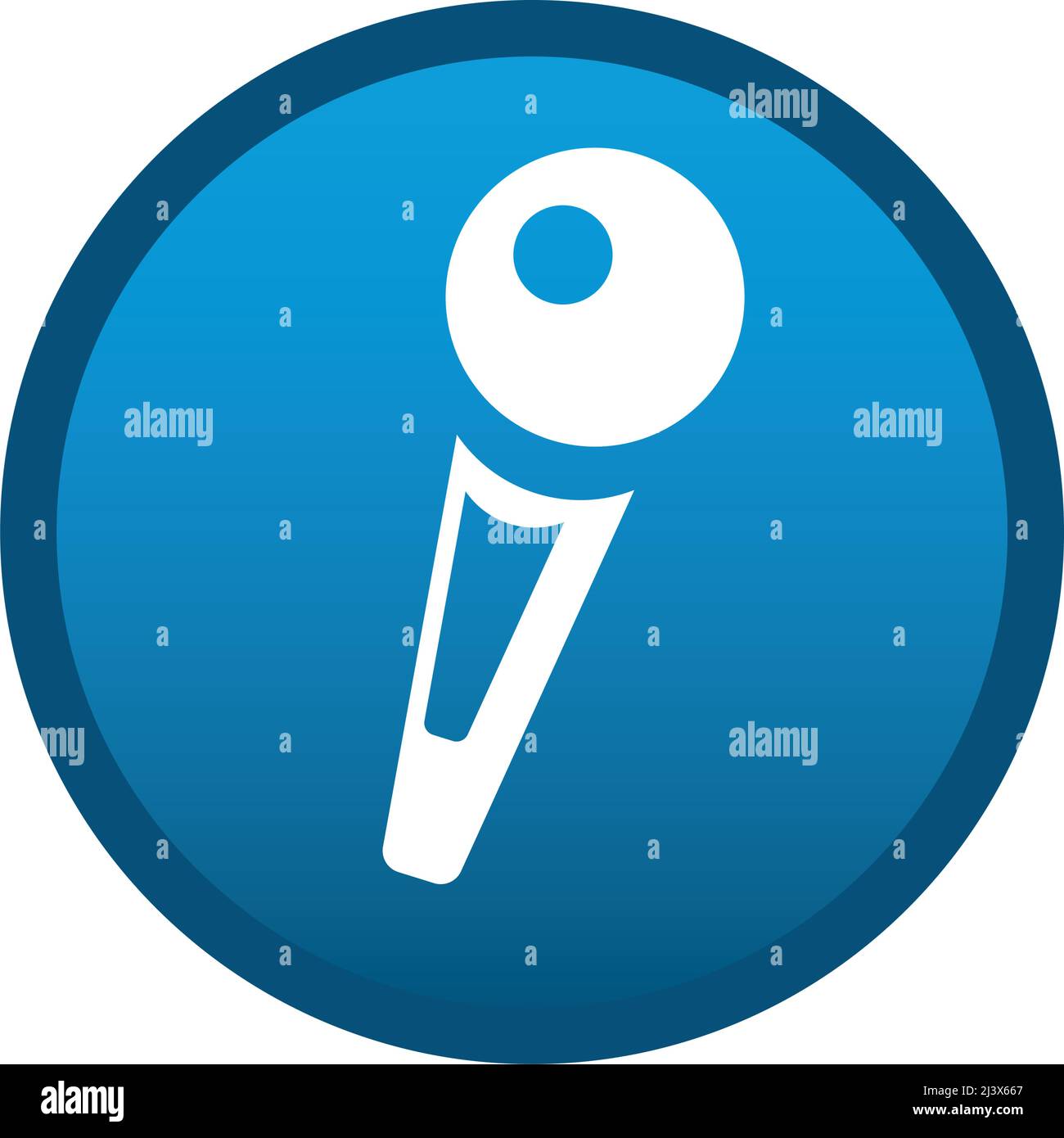 Round media microphone icon on white background - Vector illustration ...