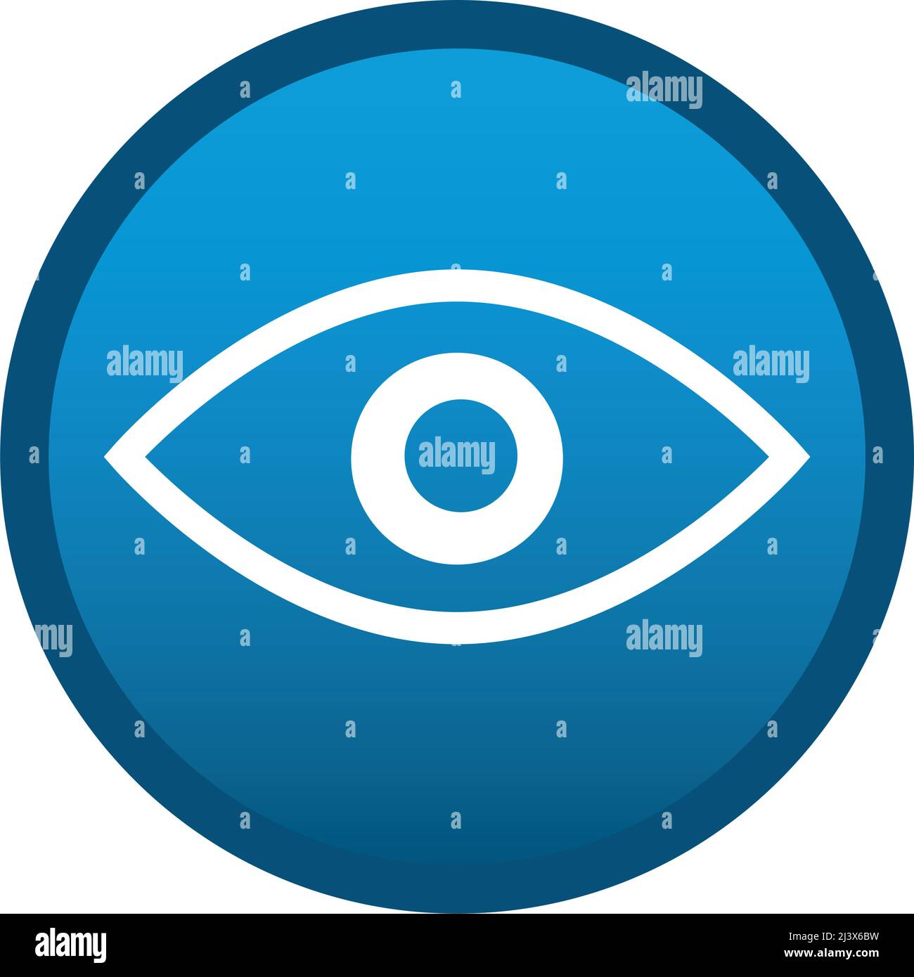 Round media eye icon on white background - Vector illustration Stock ...