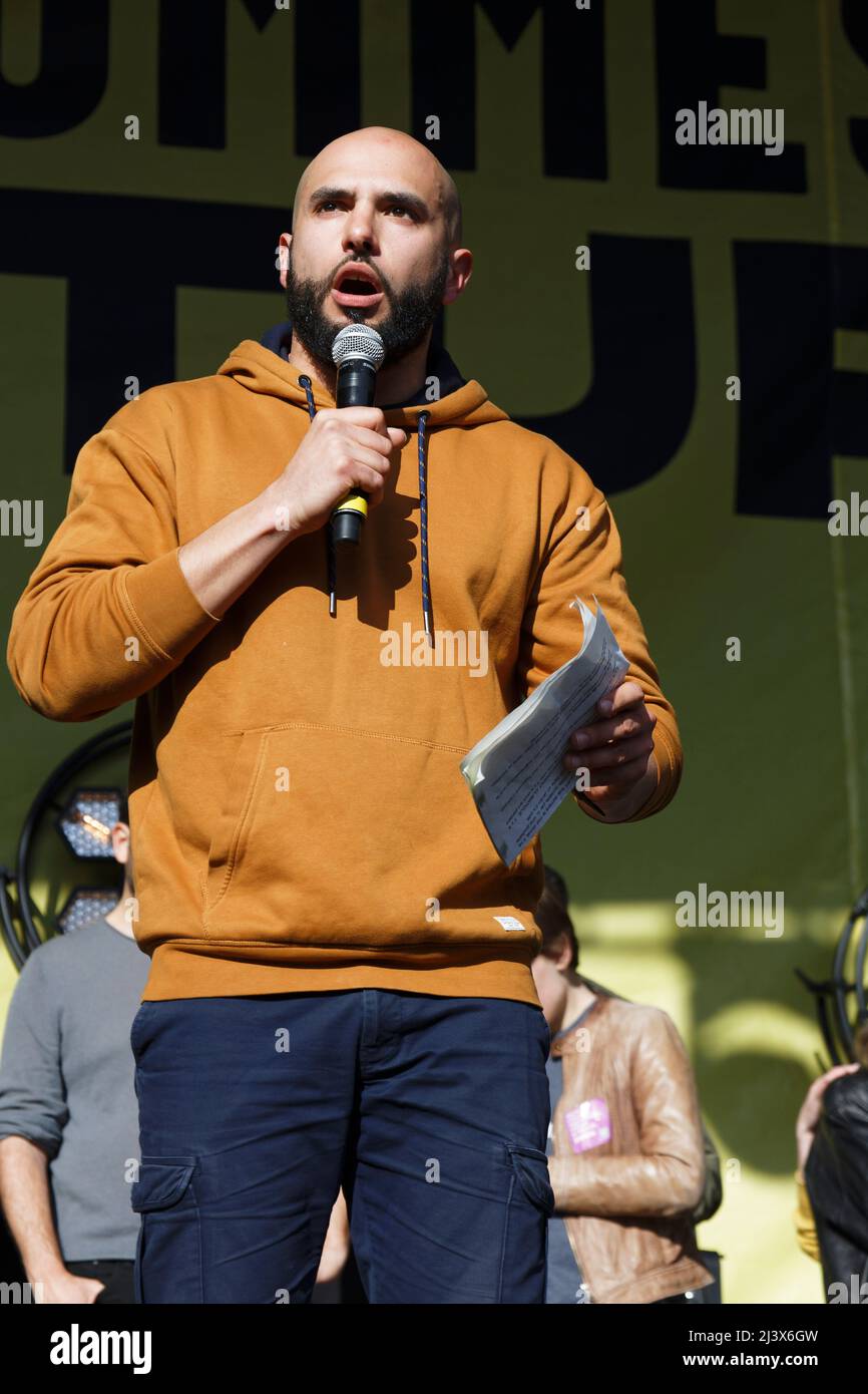 Paris, France. 9th Apr, 2022. Gabriel Mazzolini of Amis de la Terre ...