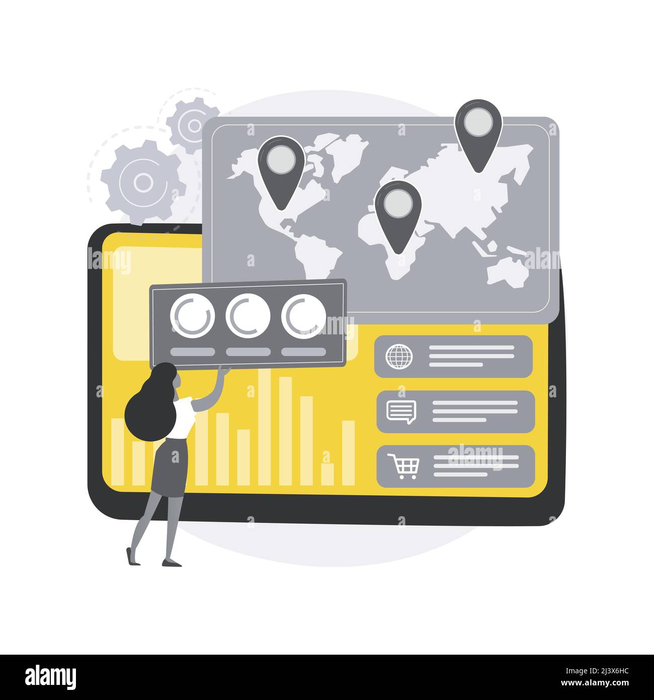 Dashboard service abstract concept vector illustration. Online ...
