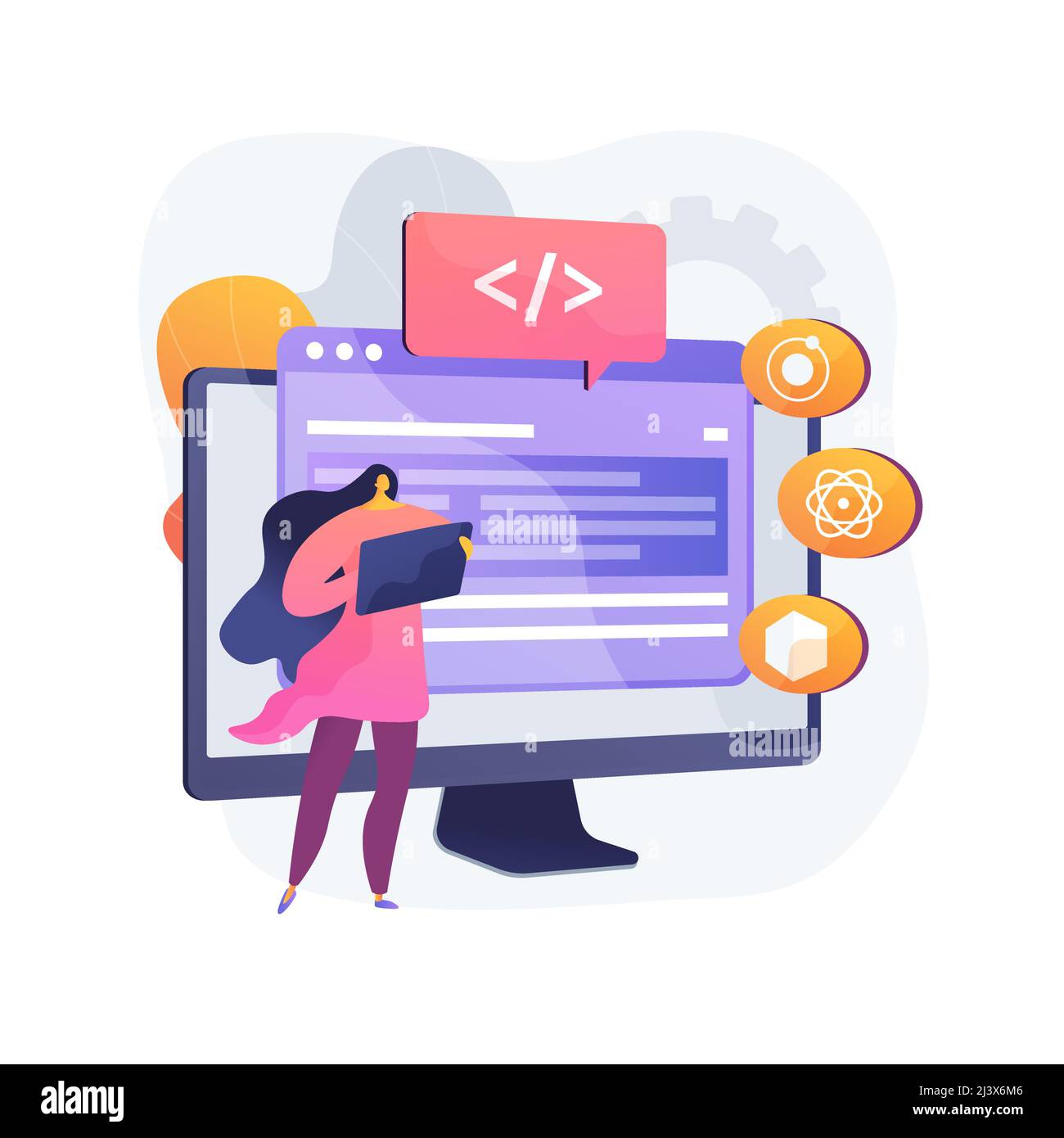 Cross Platform Frameworks Abstract Concept Vector Illustration Programming Build Tool Software 2268