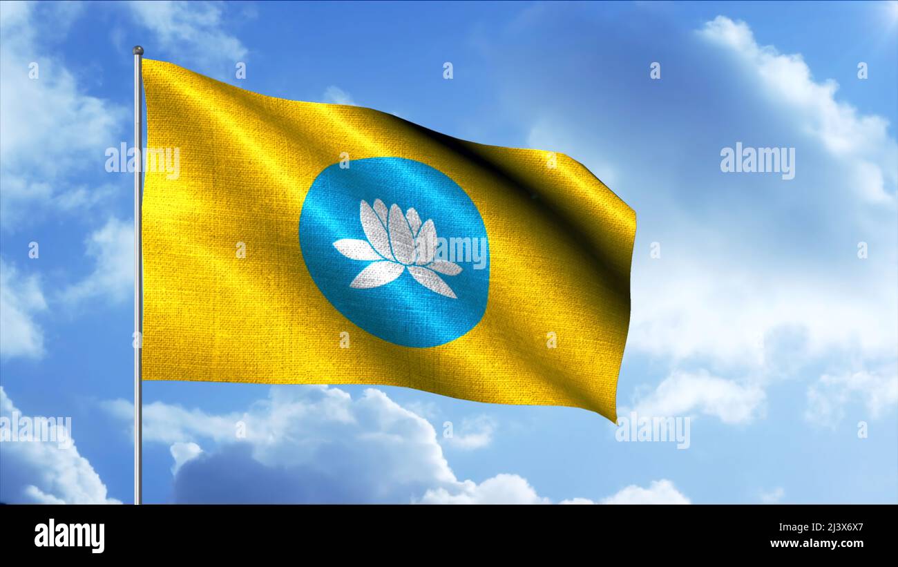 Flag kalmykia waving on flagpole hi-res stock photography and images ...