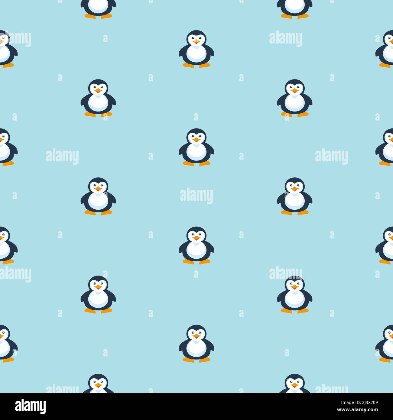 Penguin pattern cute animal cartoon simple seamless illustration on ...