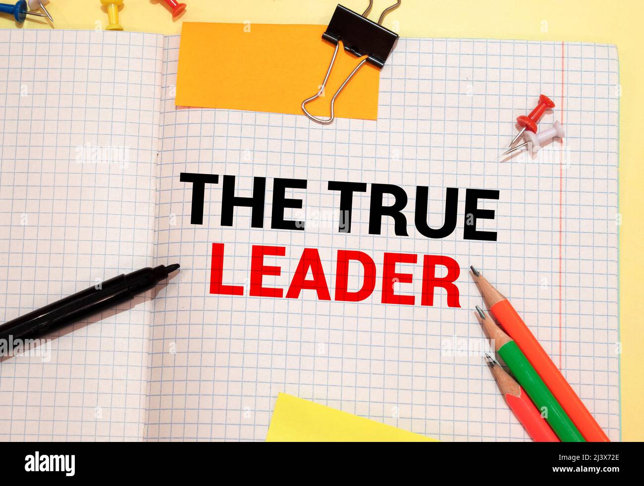 white paper on the white background with text The true leader Stock ...
