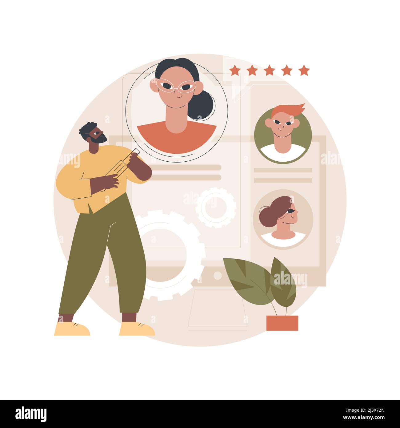 Wanted employees abstract concept vector illustration. Vacant job ...