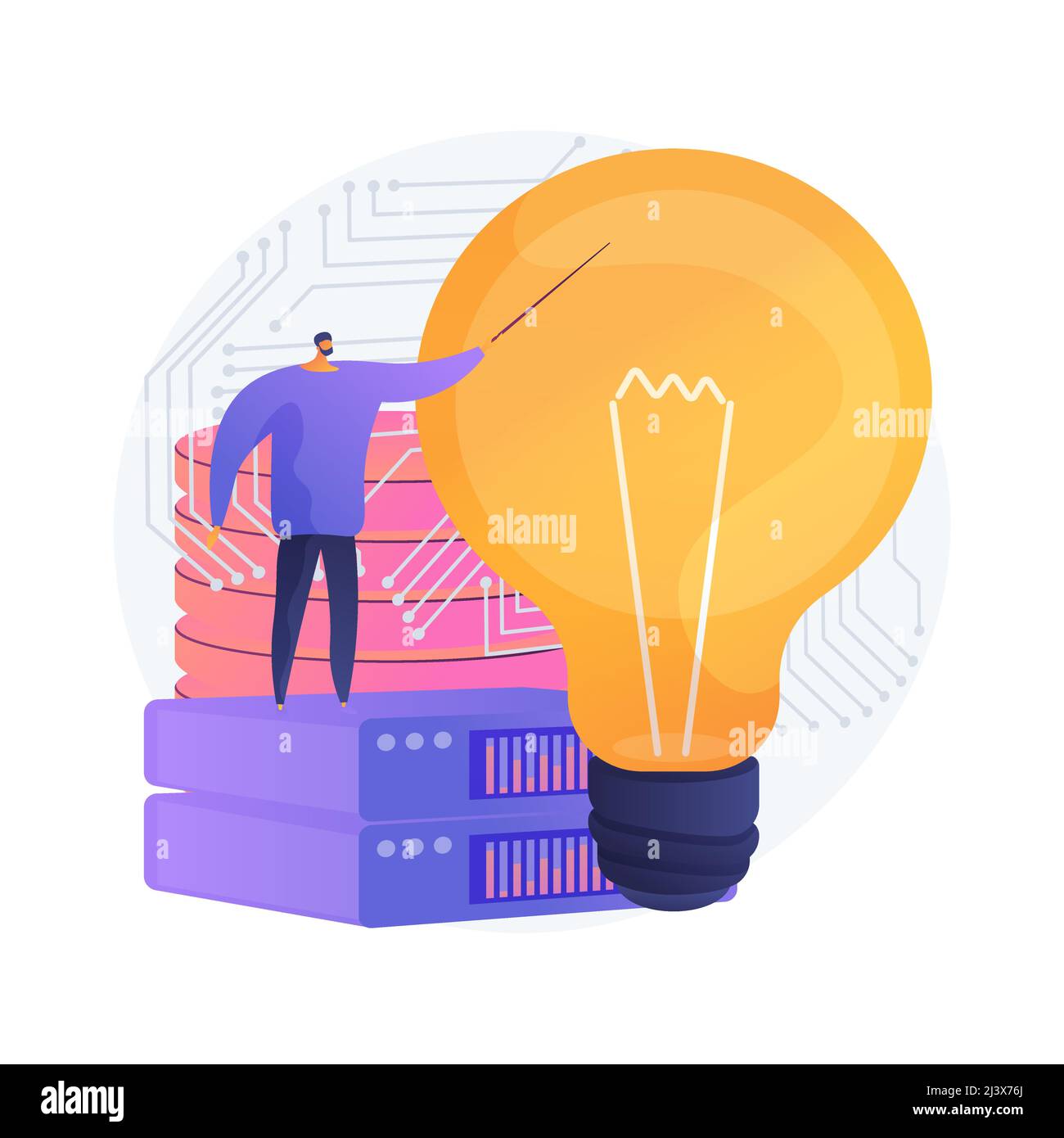 Innovative big data solutions abstract concept vector illustration. Big ...
