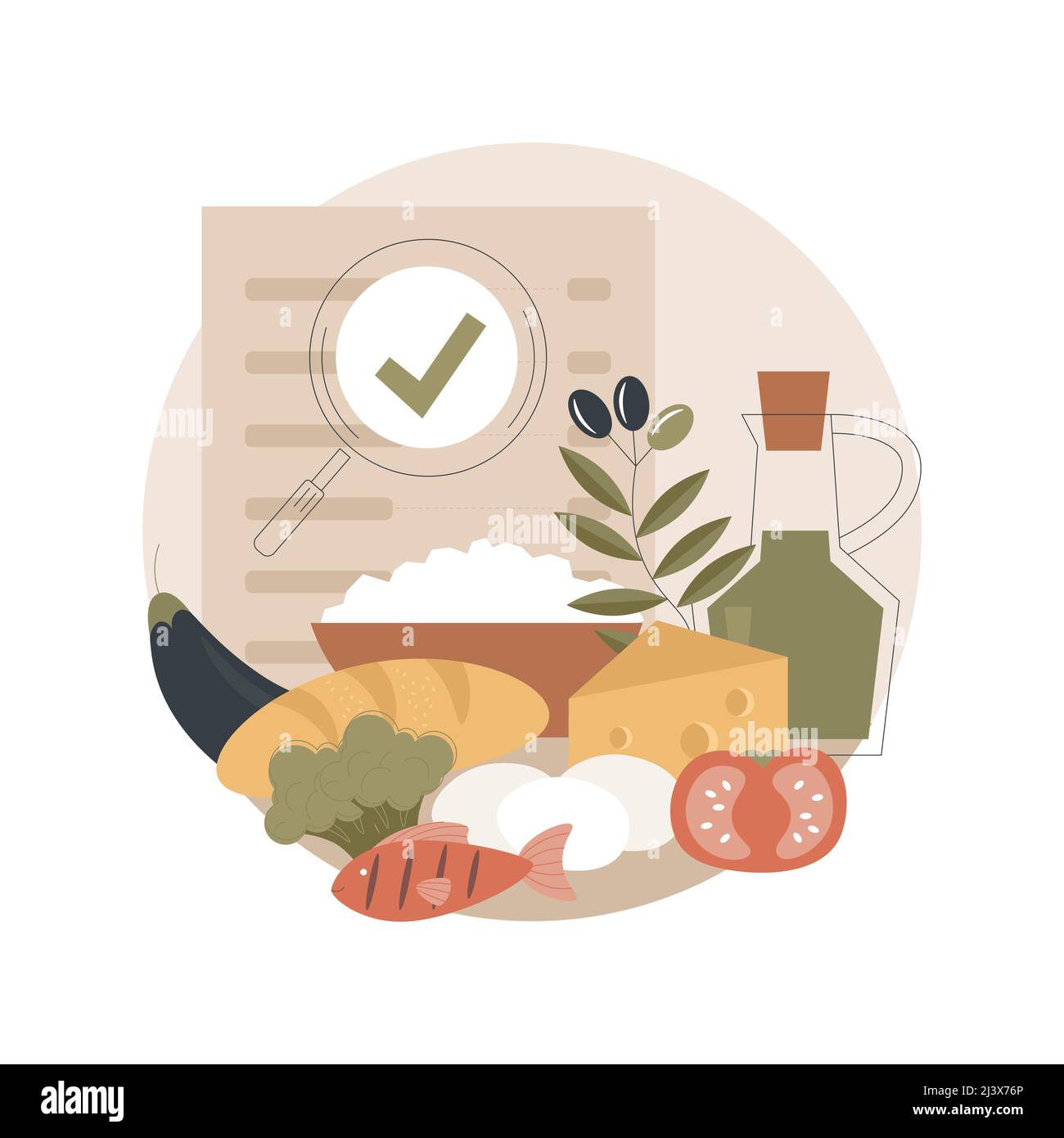 Food nutritional quality abstract concept vector illustration ...