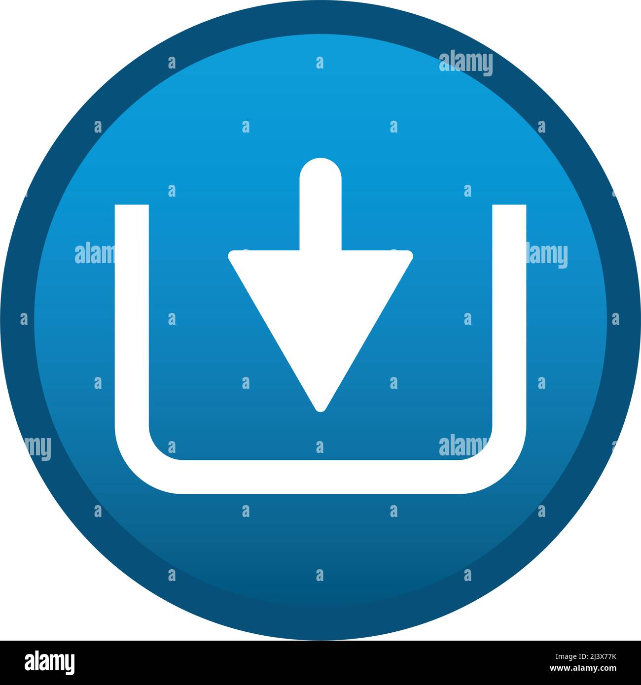 Round media download icon on white background - Vector illustration ...