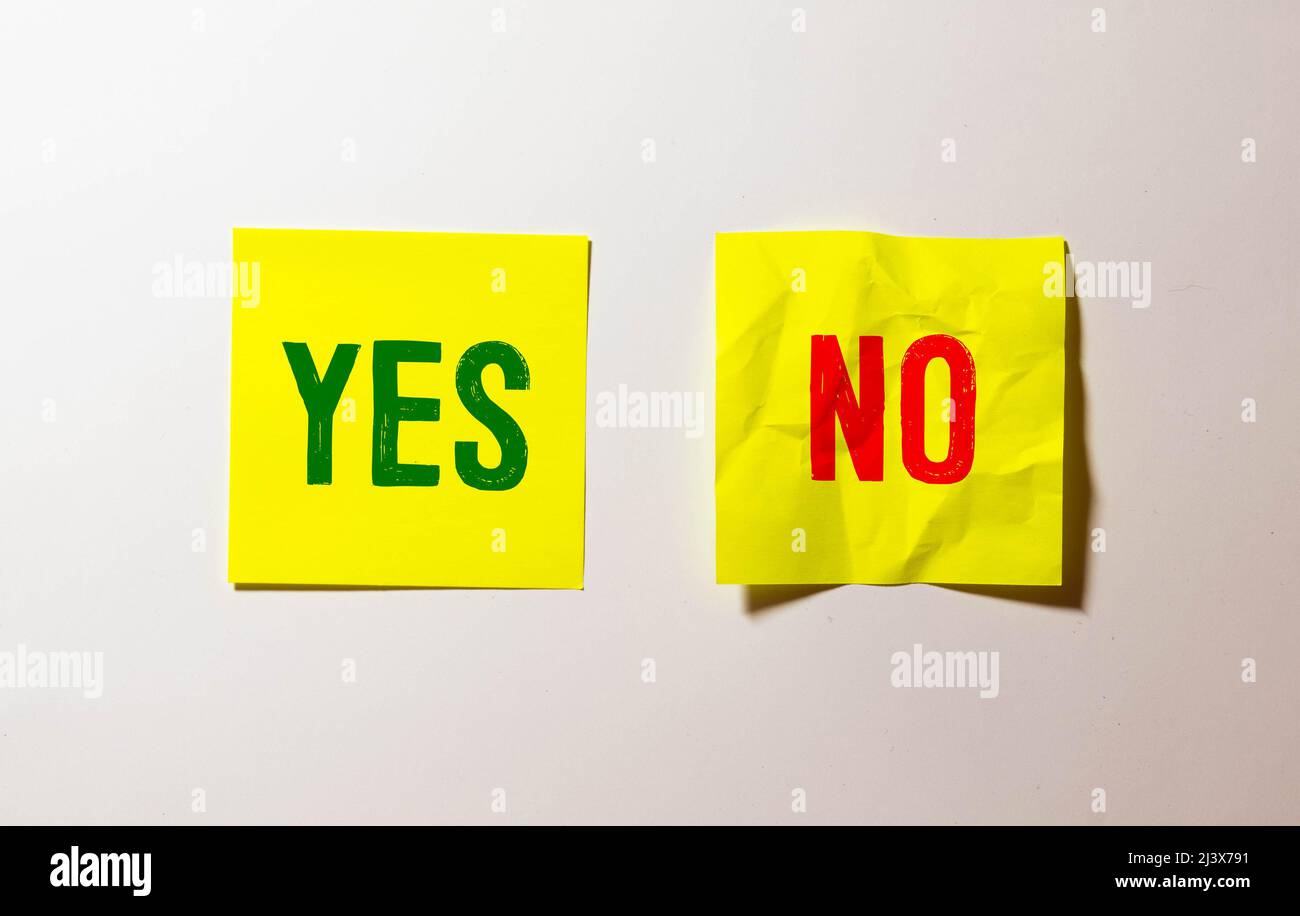 Yes no stickers hi-res stock photography and images - Alamy