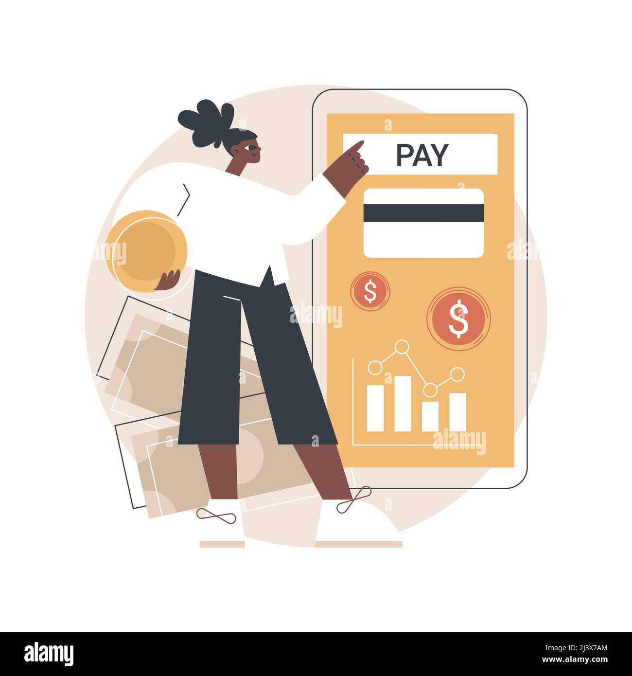 Bank account abstract concept vector illustration. Personal bank ...