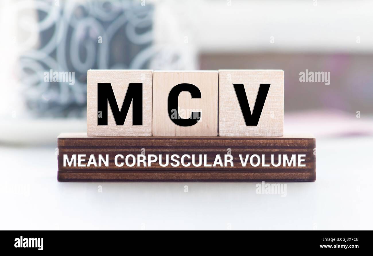 MCV - Mean Corpuscular Volume acronym, concept background Stock Photo ...