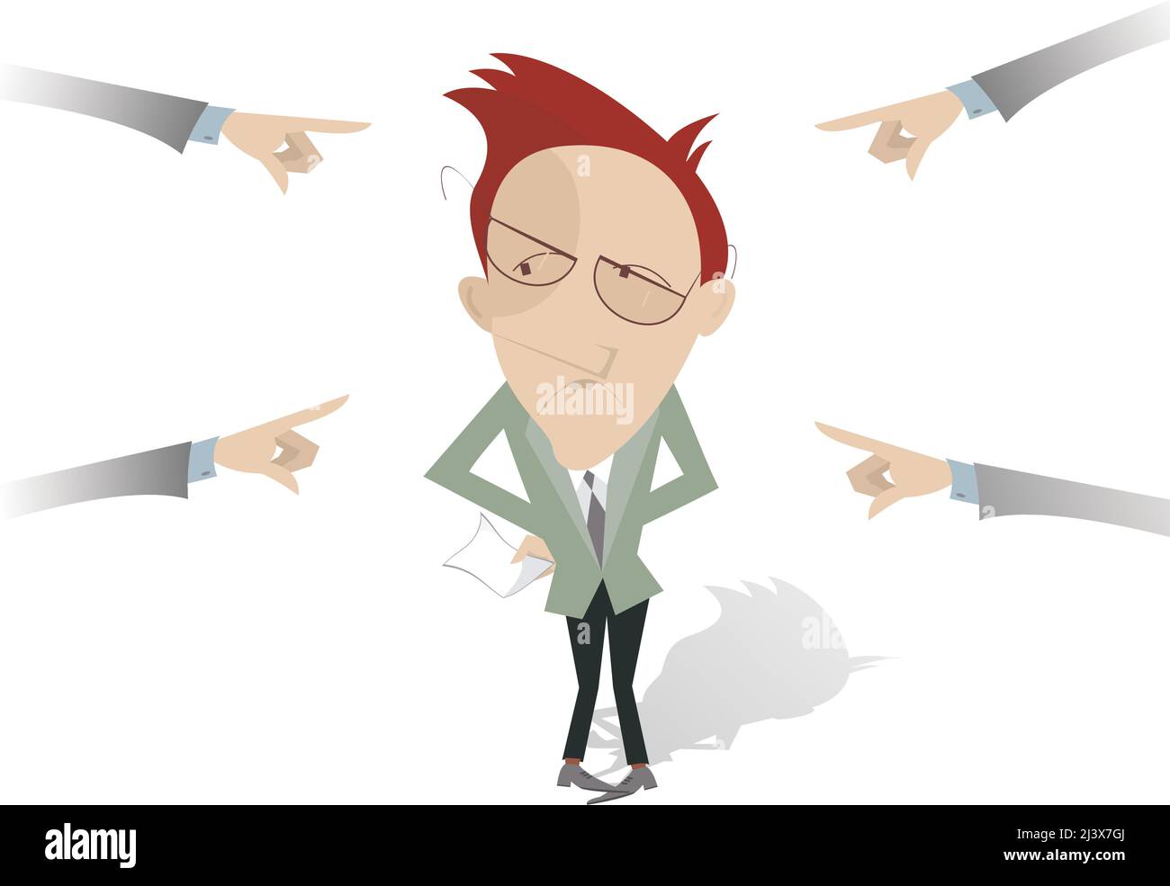 People point the finger at the confused man Stock Vector Image & Art ...