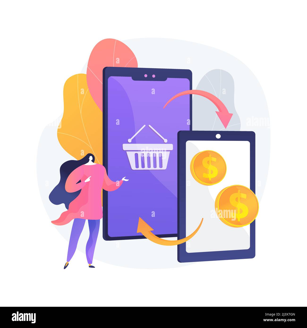 Mobile device trade-in abstract concept vector illustration. Sell old ...