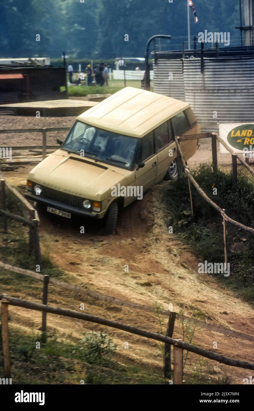 Archive photograph of a Range Rover giving a display at The Royal Show ...