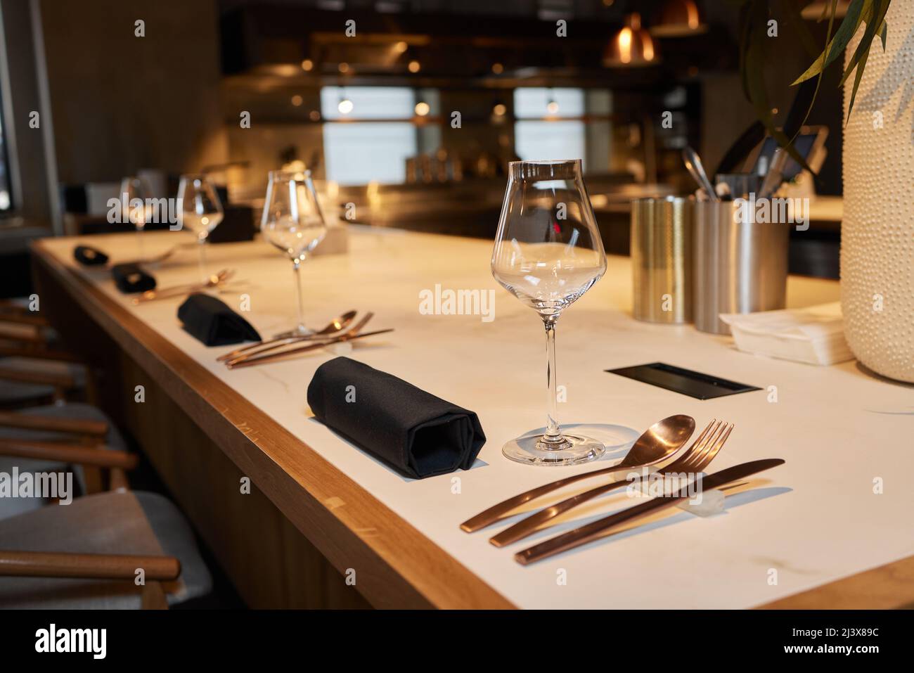 Luxury table settings for fine dining with and glassware, beautiful ...