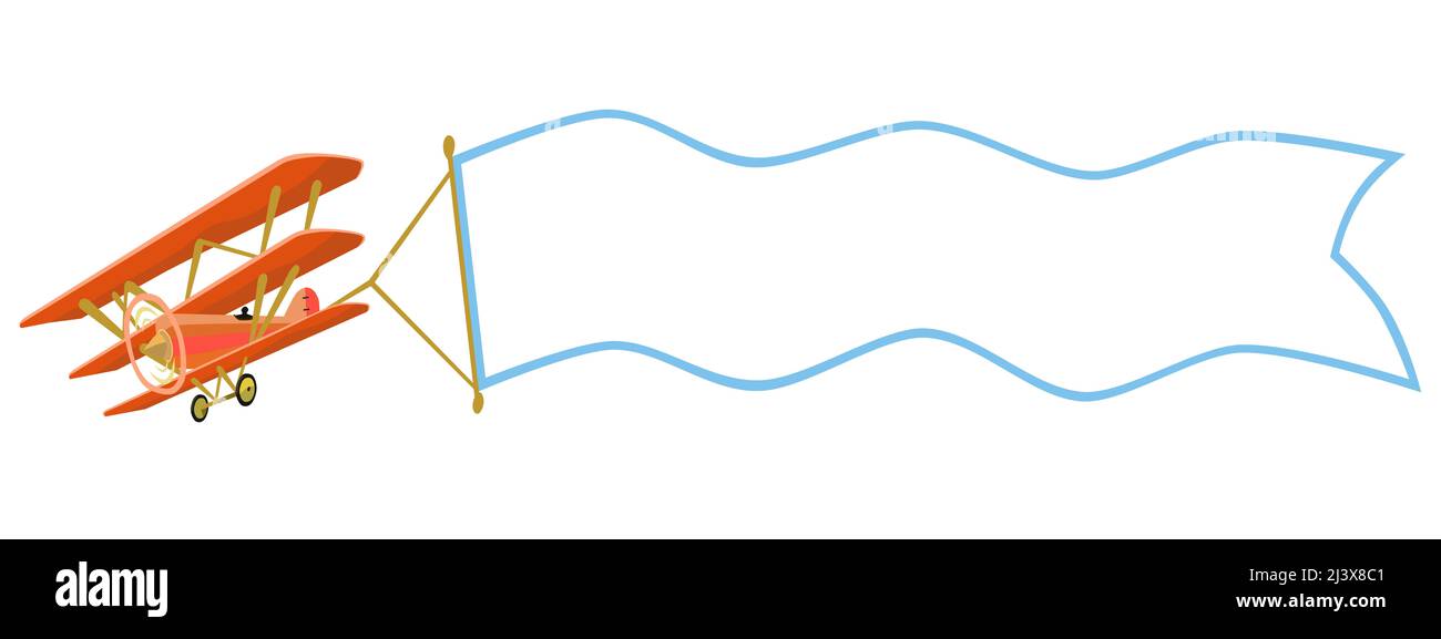 Vintage Airplane With Banner Clipart