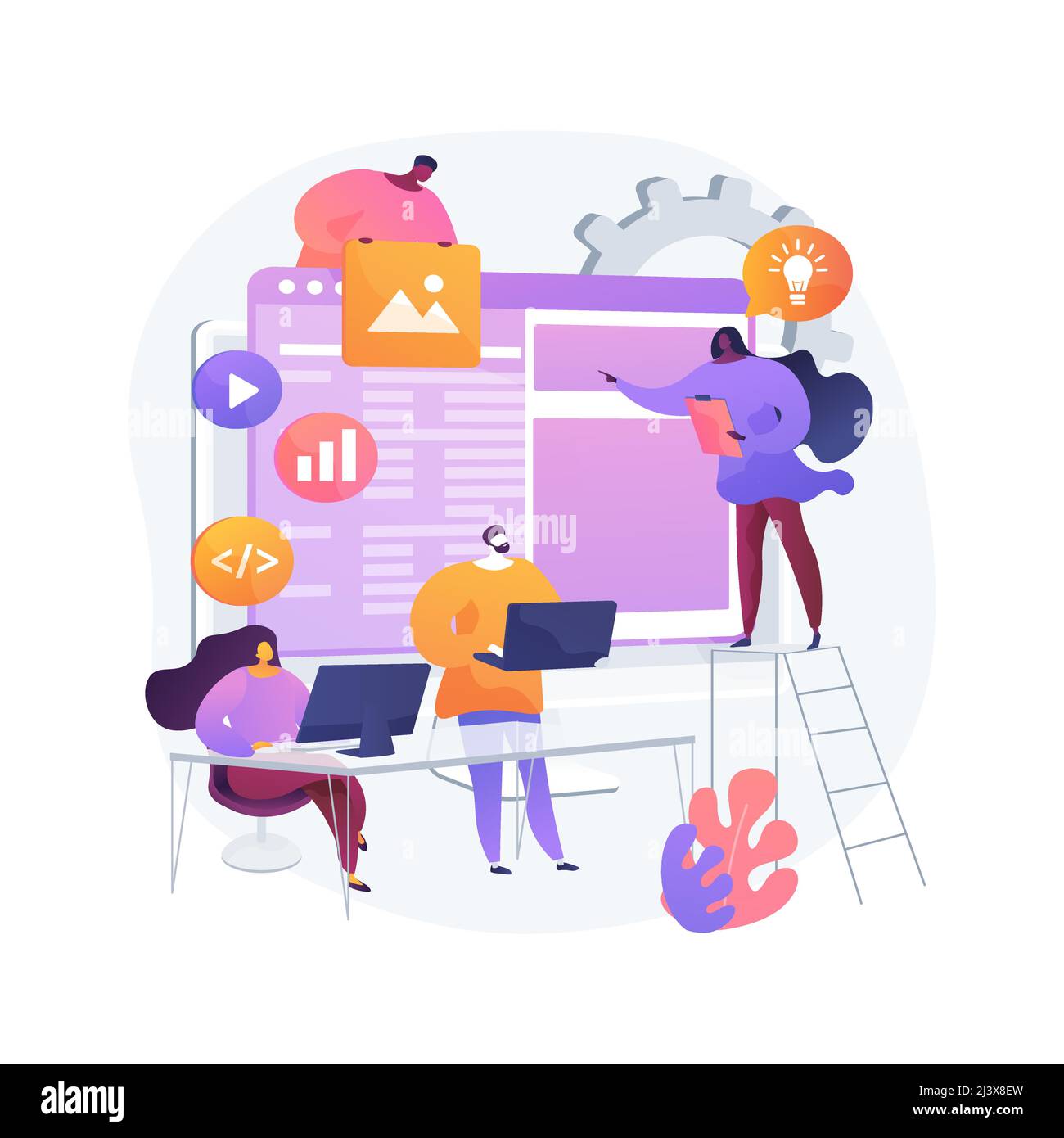 Software Development Team Abstract Concept Vector Illustration Remote Teamwork Digital Team On