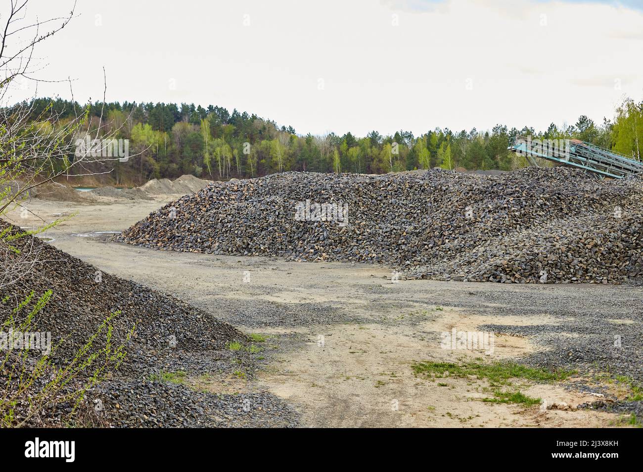 Top of Black basalt stones mine, Industry of basalt stone, stone quarry ...