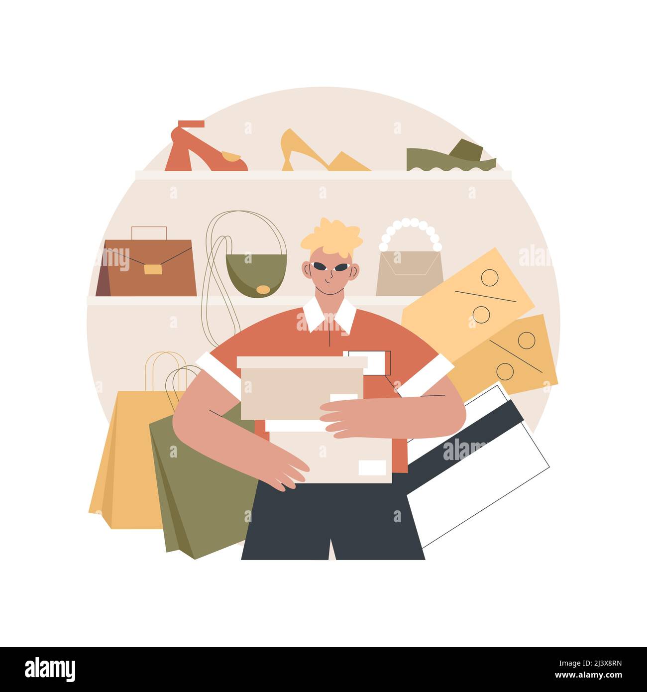 Shop assistant abstract concept vector illustration. Shopping mall ...