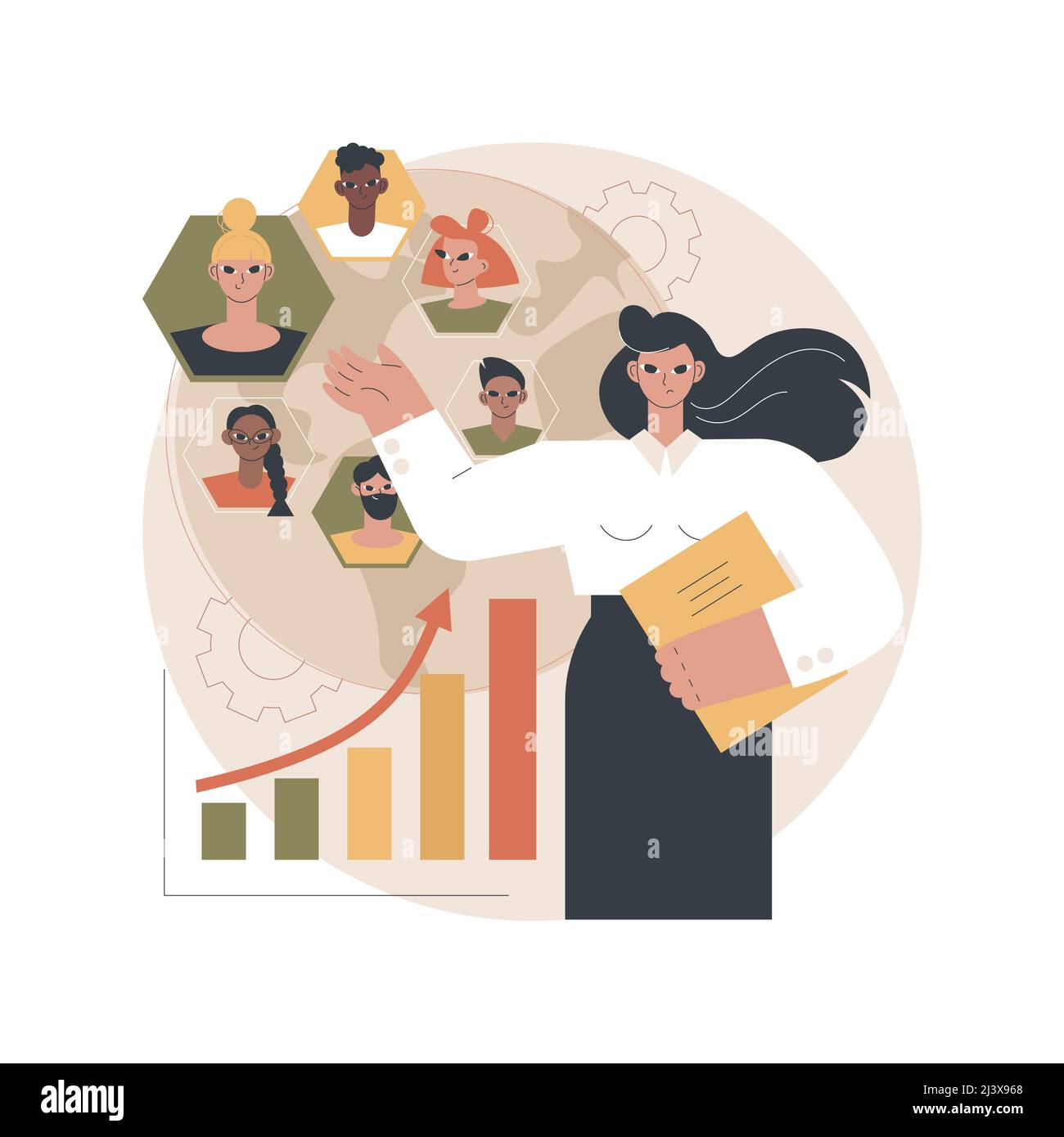 Population growth abstract concept vector illustration. Census service ...
