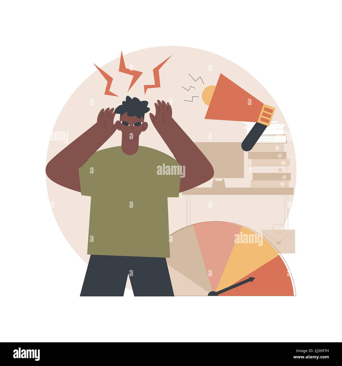 High stress levels abstract concept vector illustration. Stress and ...