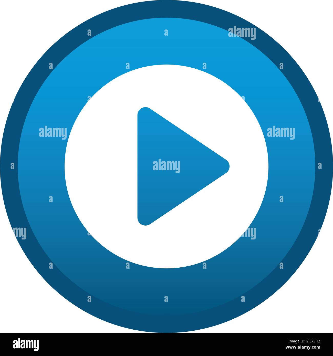 Round media icon start button on white background - Vector illustration ...