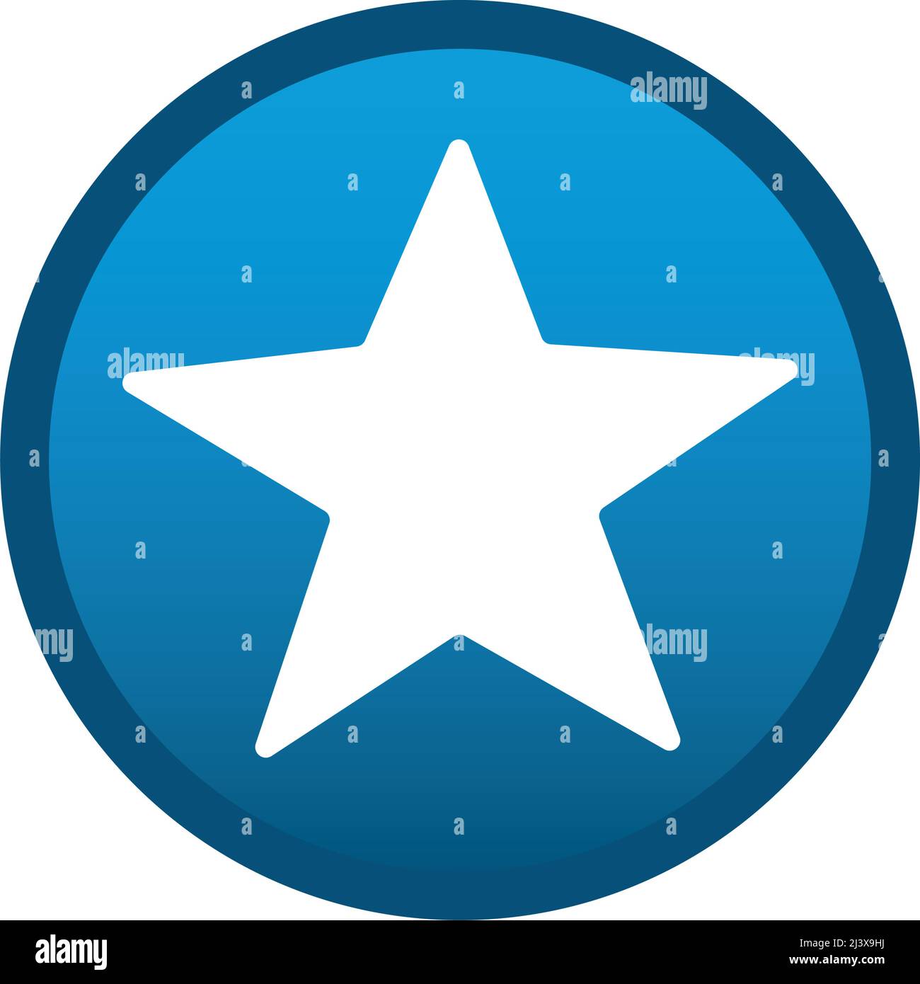 Round media star icon on white background - Vector illustration Stock ...