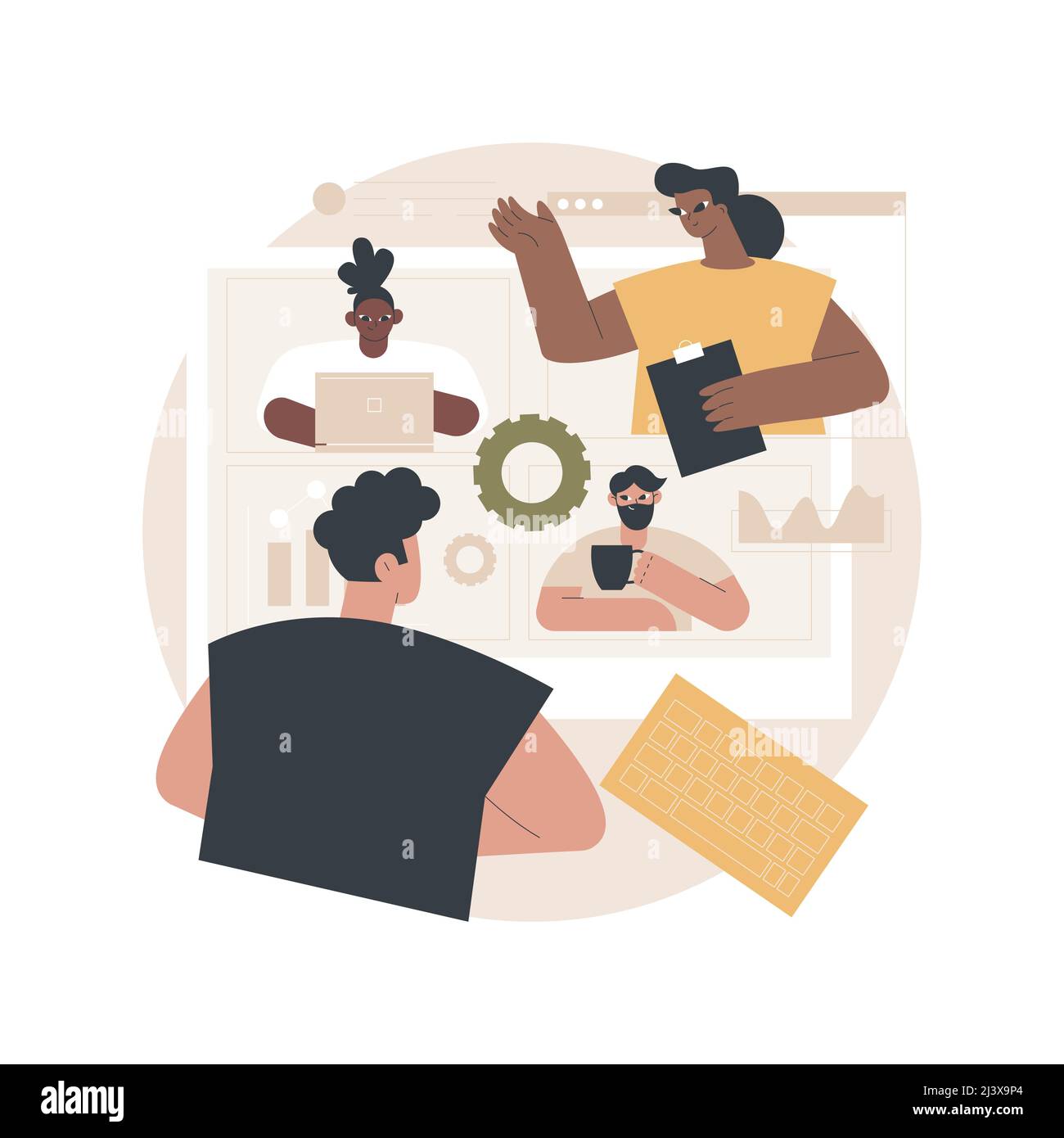 Meeting abstract concept vector illustration. Business meeting room ...