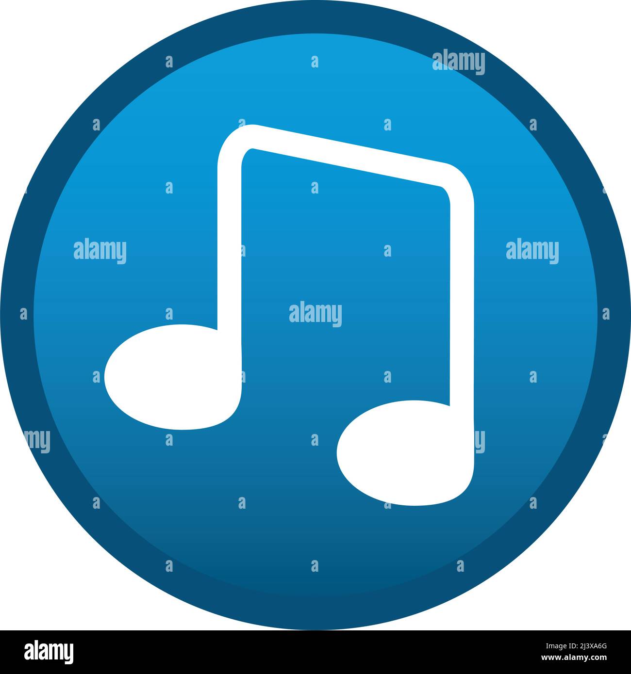 Round media note icon on white background - Vector illustration Stock ...