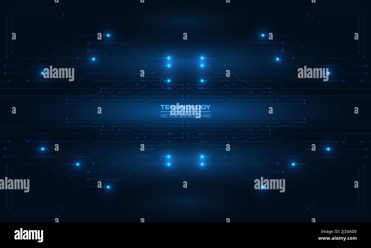 Abstract circuit board digital technology futuristic dark blue concept ...