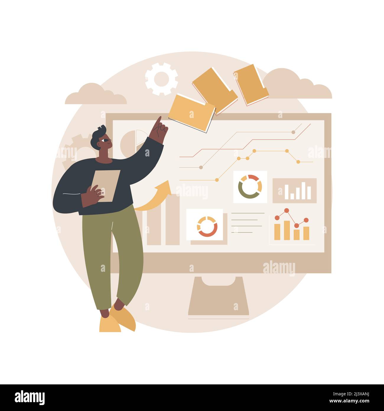 Business intelligence dashboard abstract concept vector illustration ...
