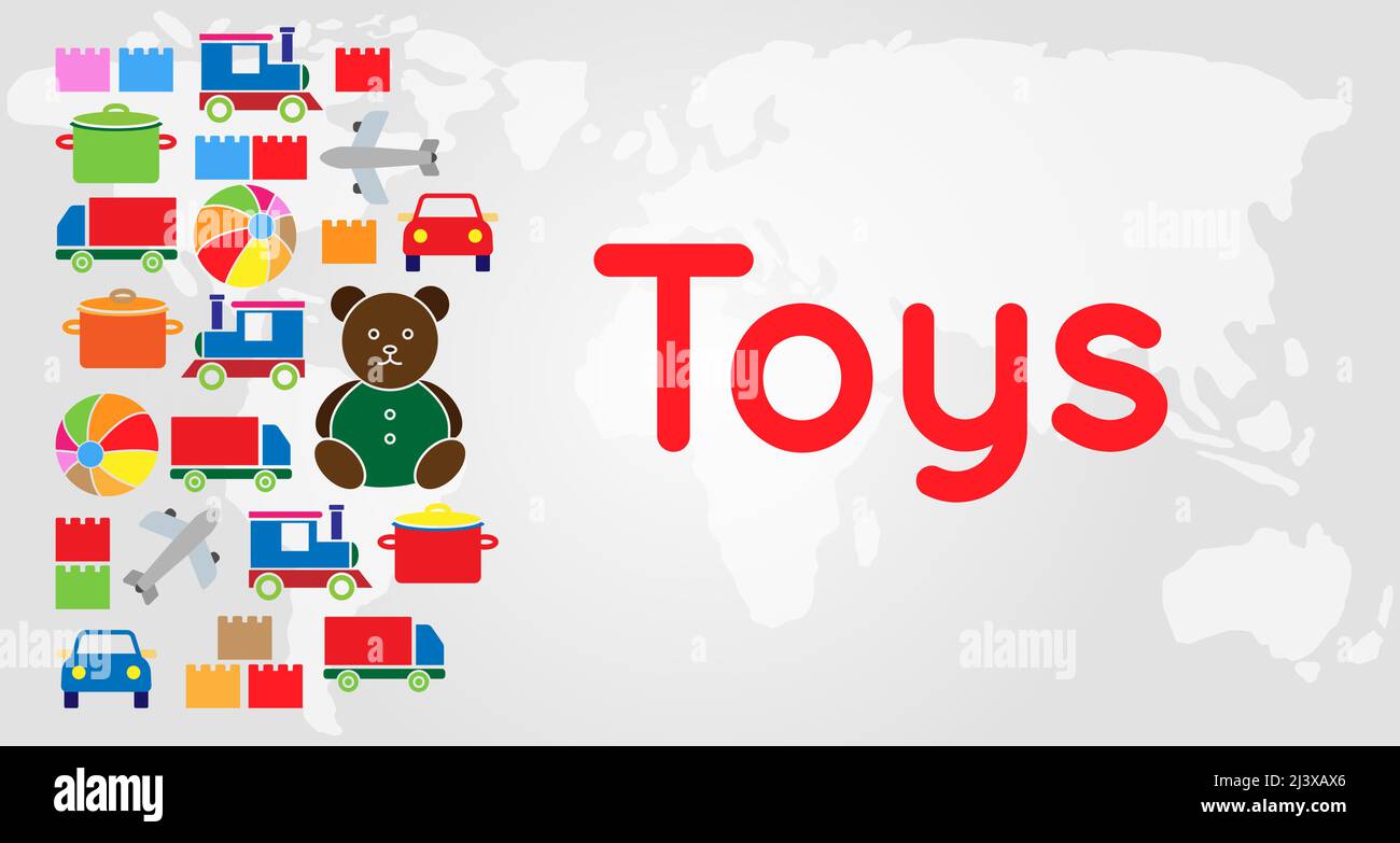 Toys Background Illustration with Kids Games Stock Vector Image & Art ...