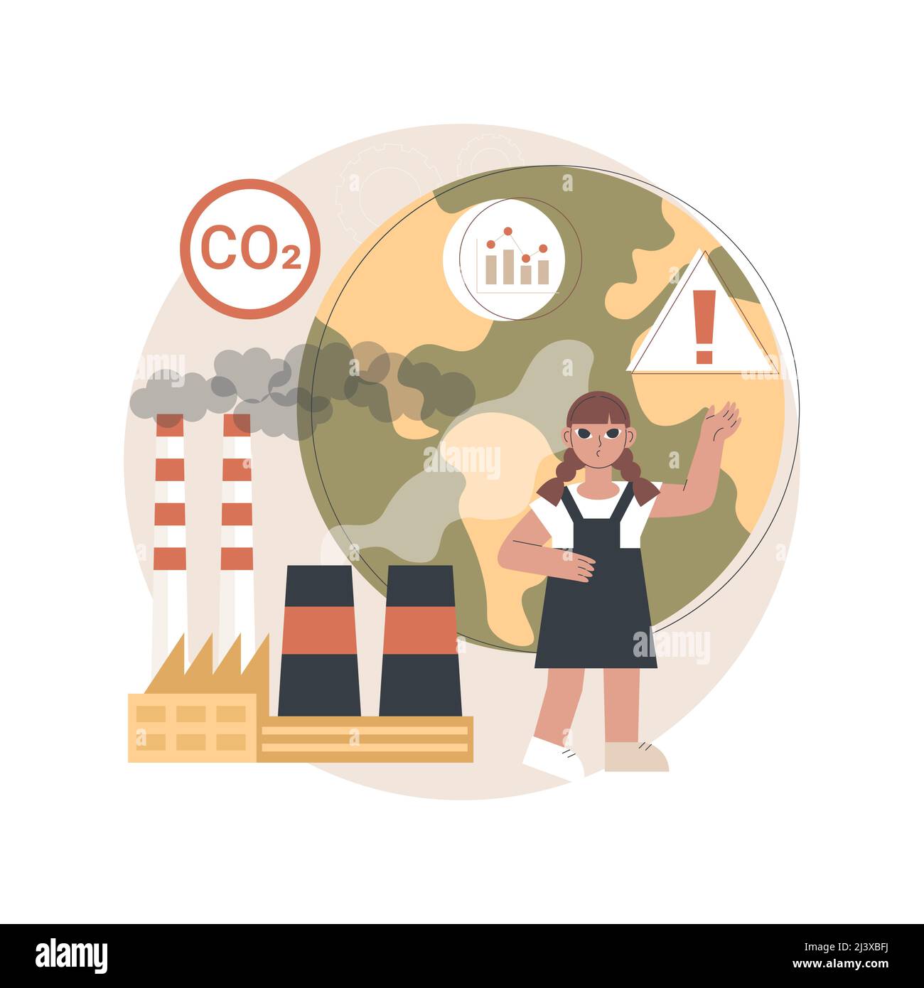 Global CO2 emissions abstract concept vector illustration. Global ...