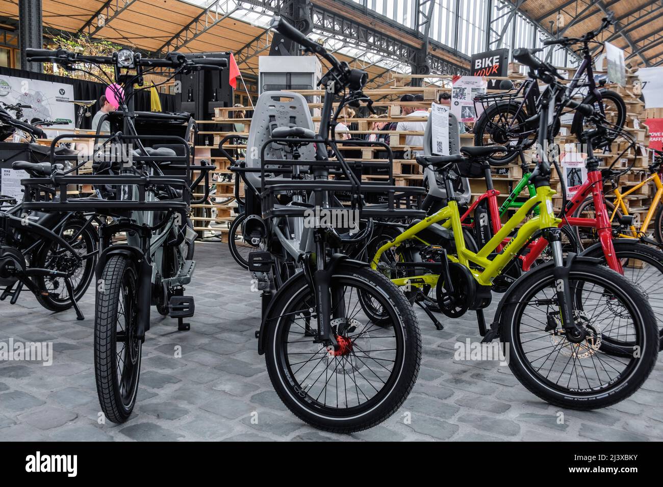 Exposition of different kind of bikcycle at the Bike Brussels - View ...