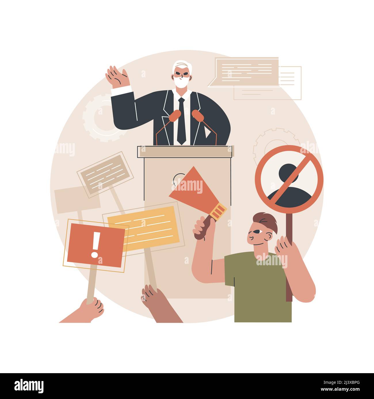 Political protest abstract concept vector illustration. Demonstration ...