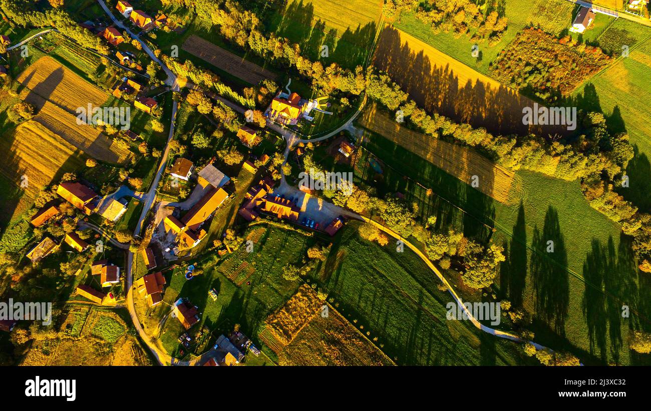 Aerial view of Zagorje Hills, Zabok, Croatia Stock Photo - Alamy