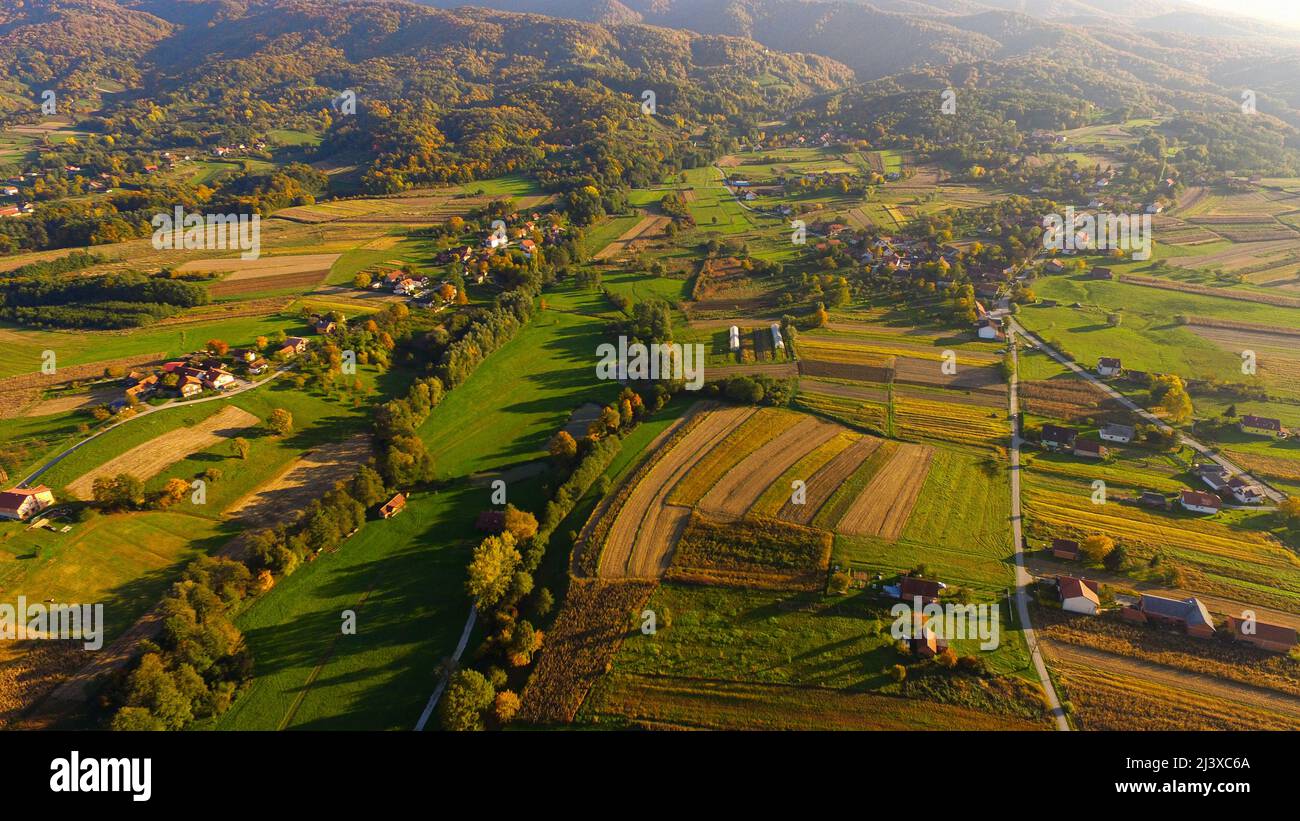 Aerial view of Zagorje Hills, Zabok, Croatia Stock Photo - Alamy