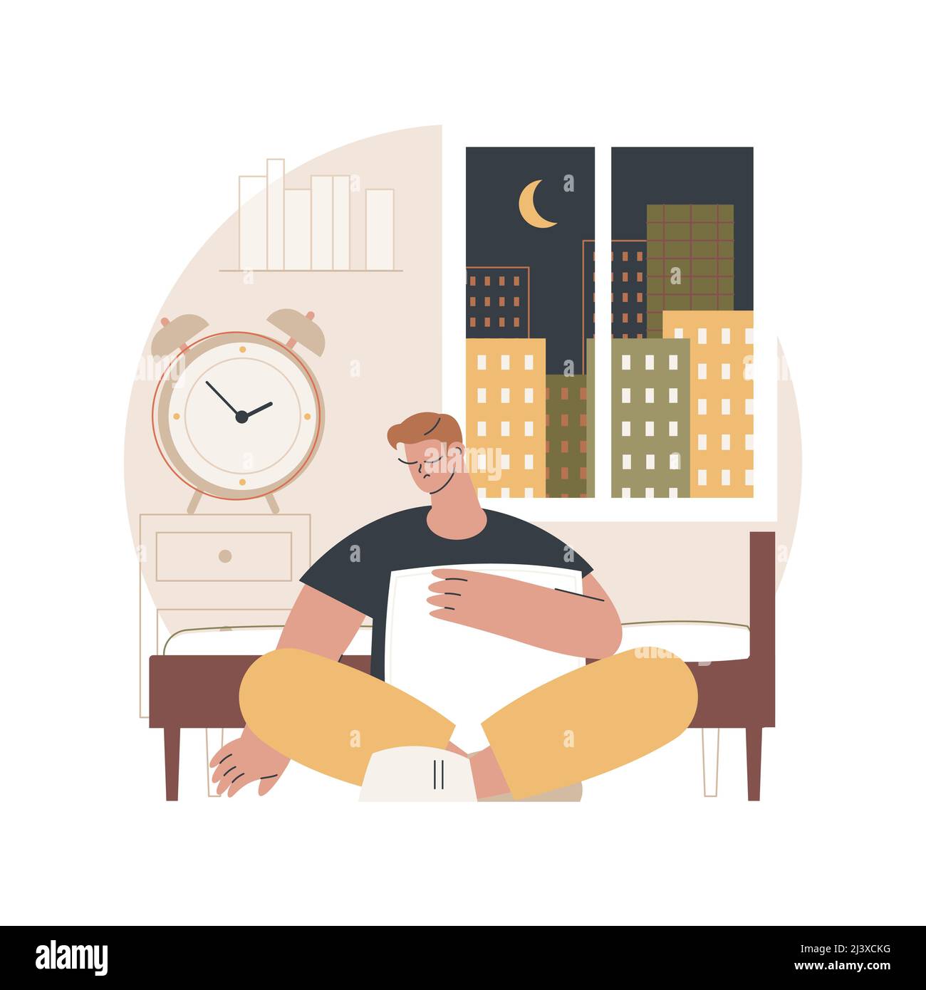 Sleep deprivation abstract concept vector illustration. Insomnia ...