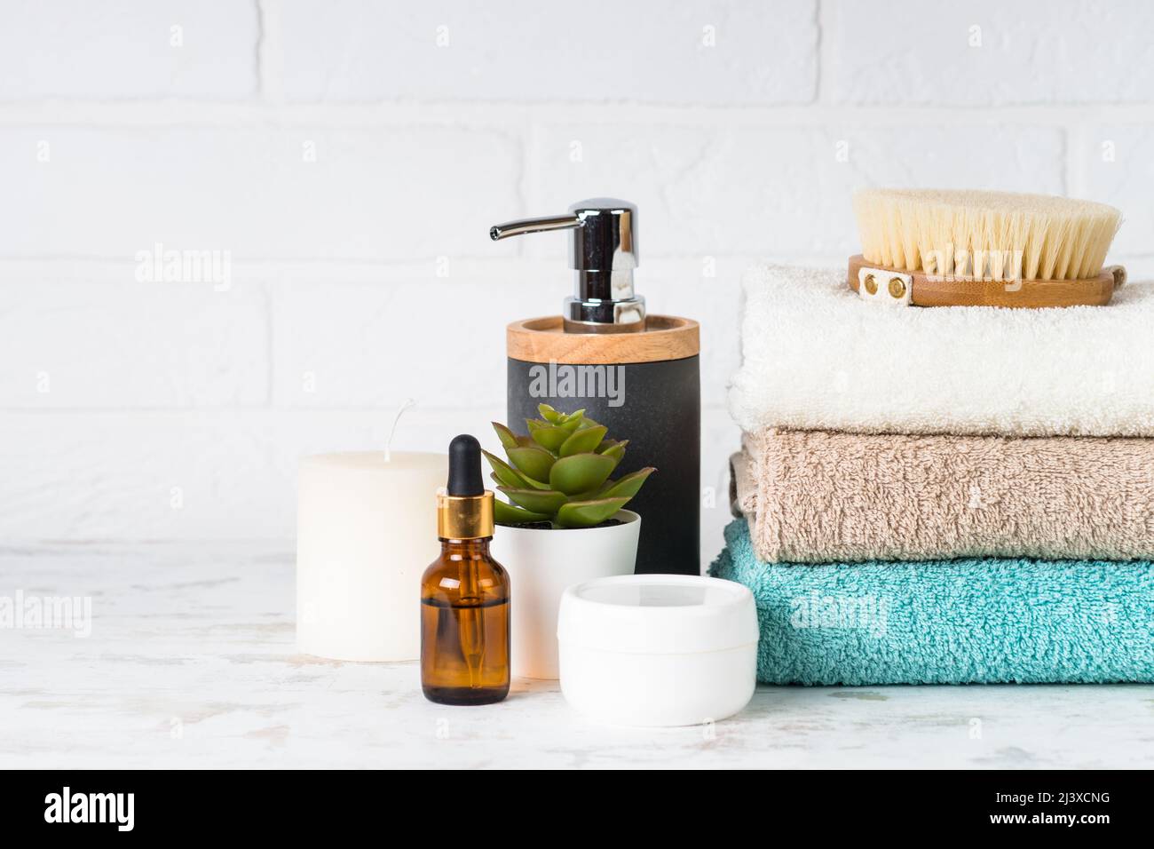 Spa background in white spa salon or bathroom Stock Photo - Alamy