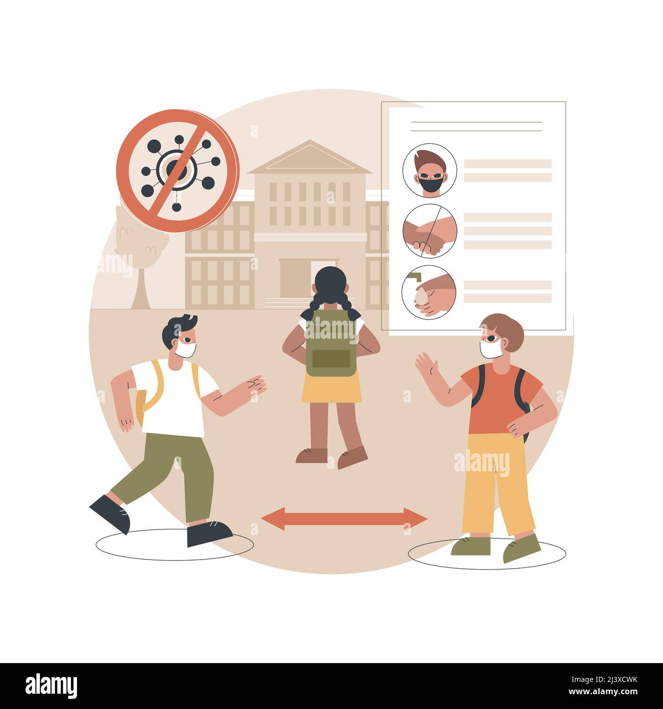 School reopening abstract concept vector illustration. Reopening ...