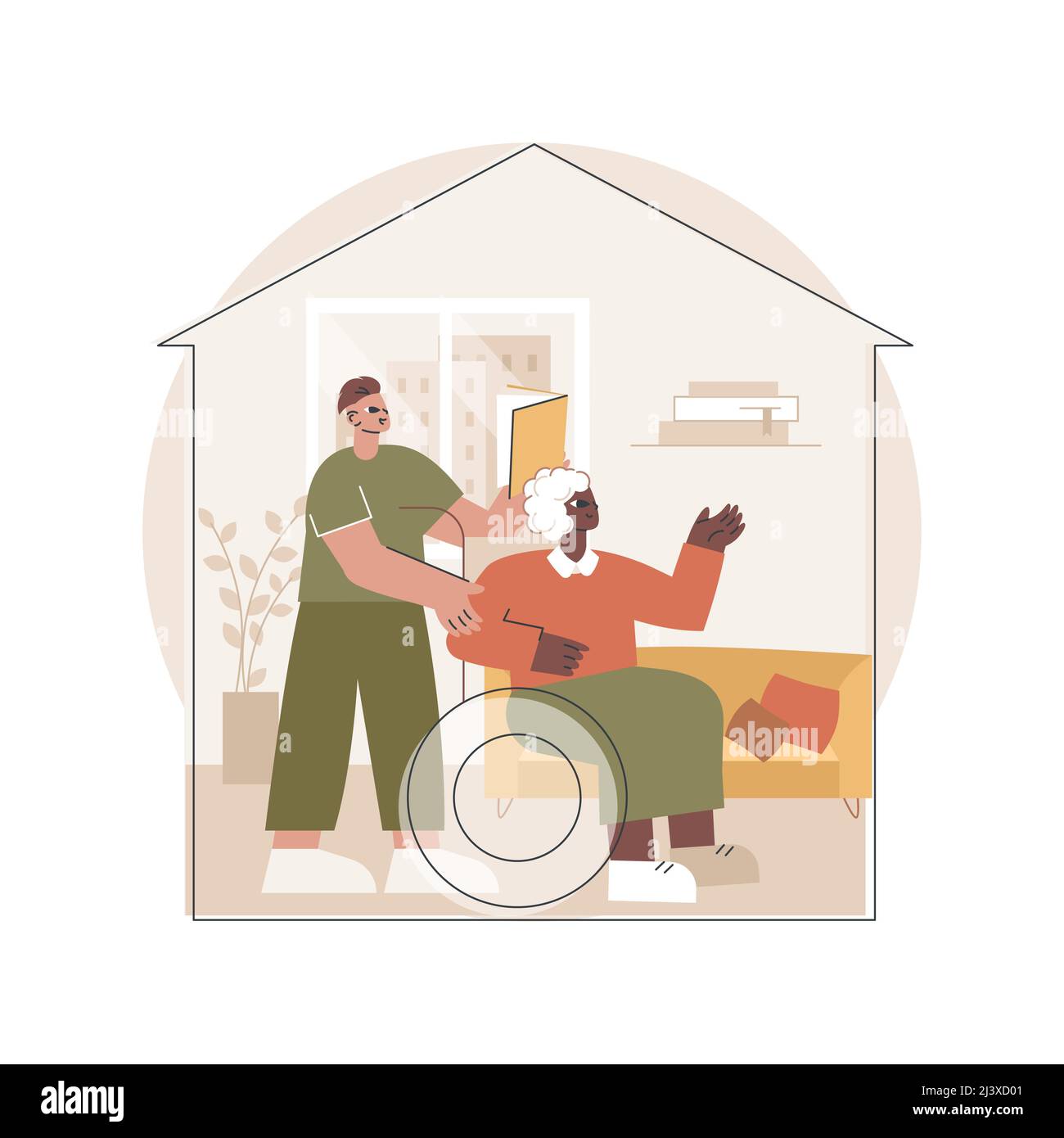 Elderly care abstract concept vector illustration. Elderly people ...