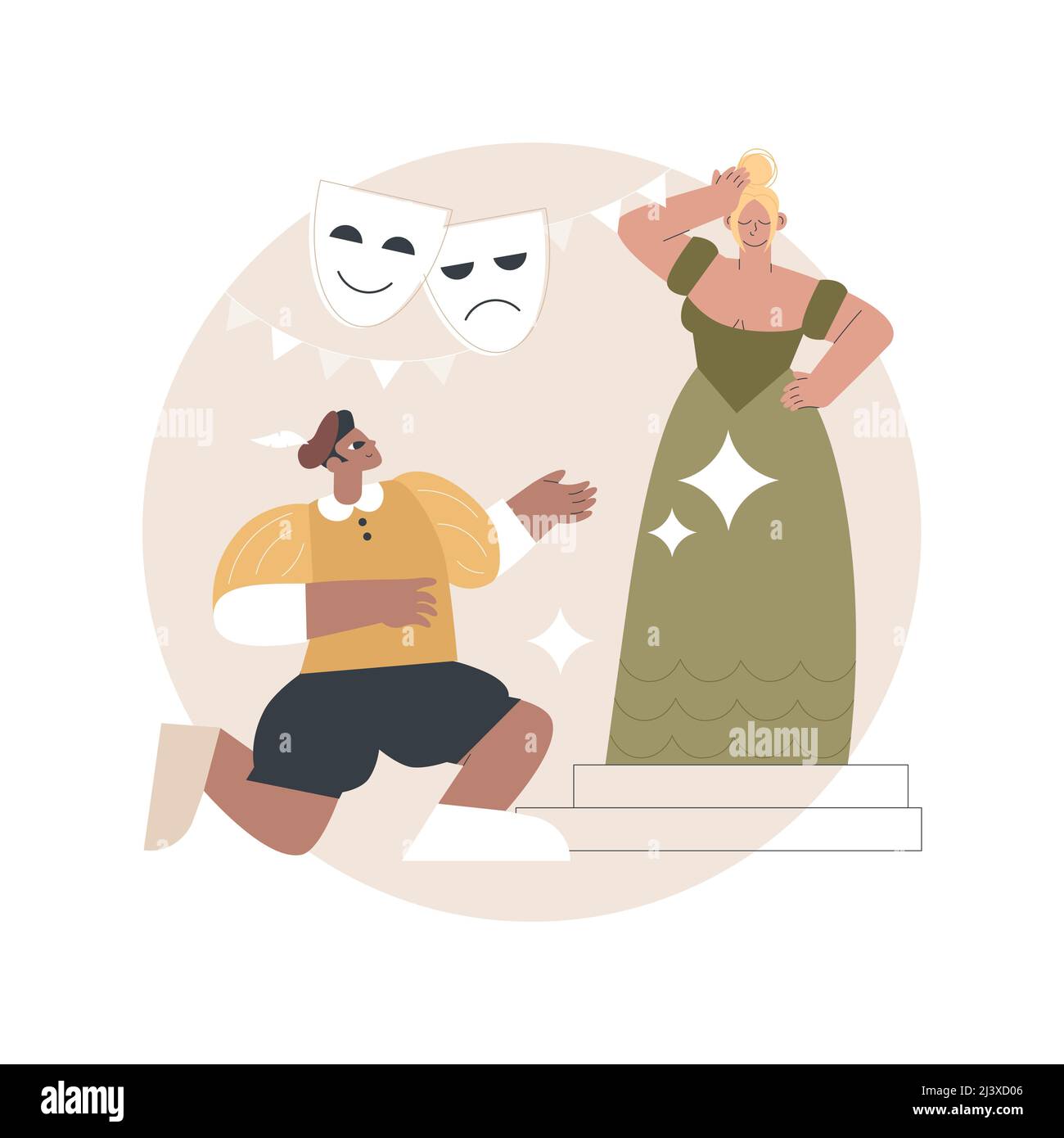 School theater abstract concept vector illustration. Young actor course ...