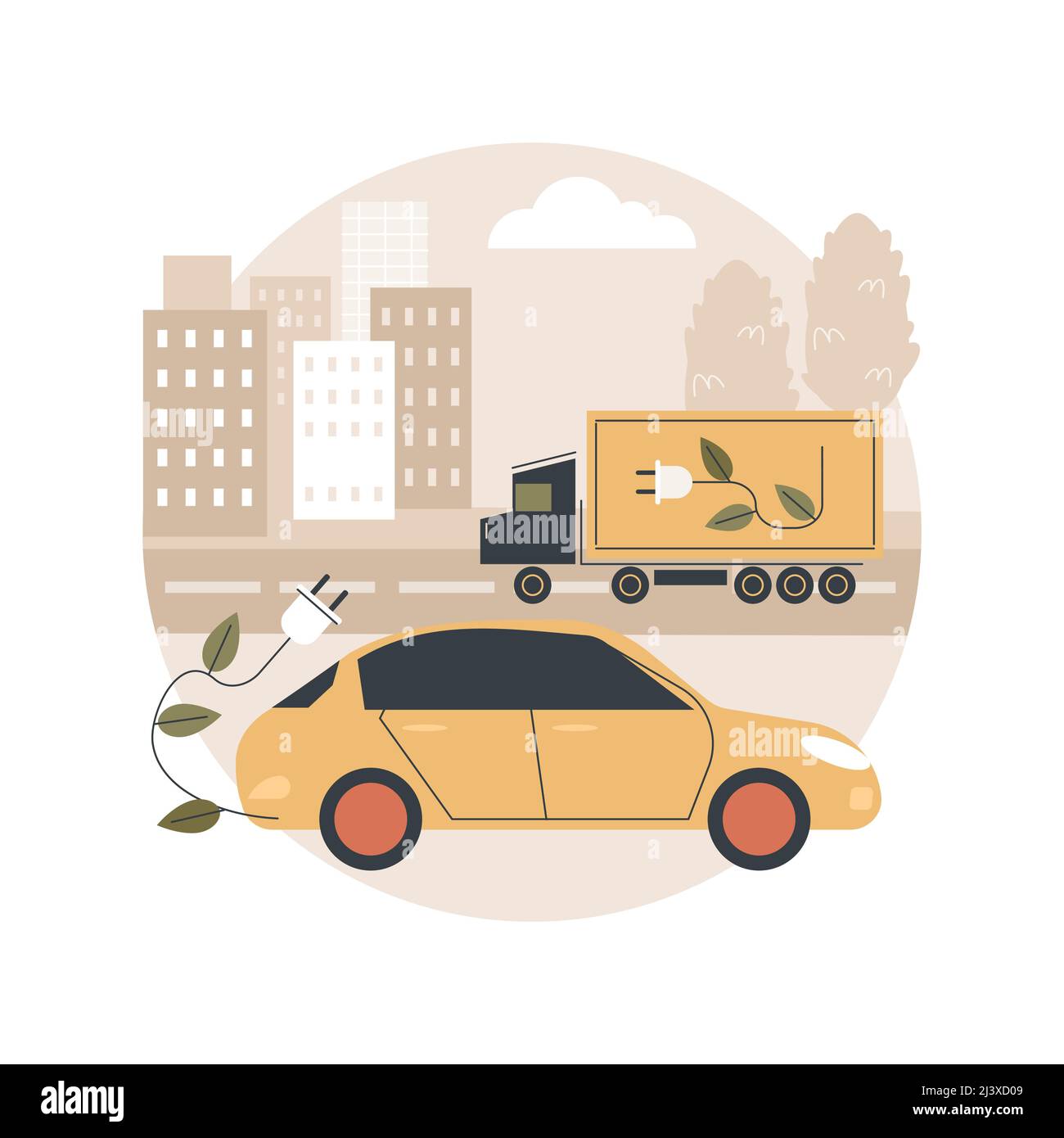 Electric vehicle use abstract concept vector illustration. Zero ...